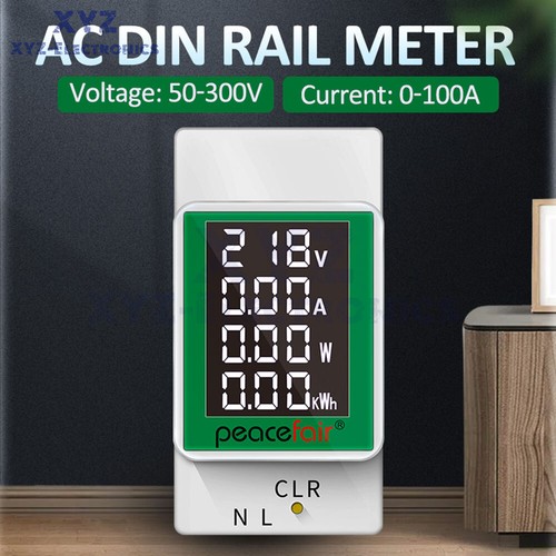 AC 50V-300V 100A Digital Power Energy Voltmeter Ammeter Watt Kwh Power ...