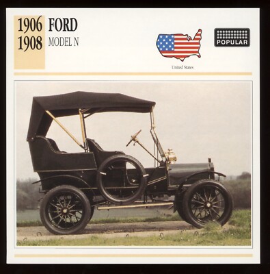 1906 - 1908 Ford Model N Classic Cars Card | eBay