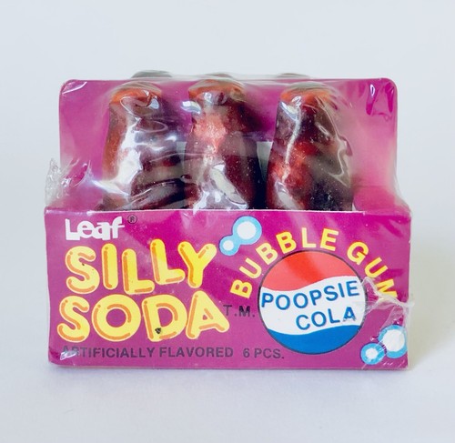 Vintage 1985 Leaf SILLY SODA Bubble Gum 2” candy container POOPSIE COLA ...