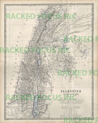 Map of Palestine 1850-16x20 Keith Johnson / William Blackwell & Sons ...