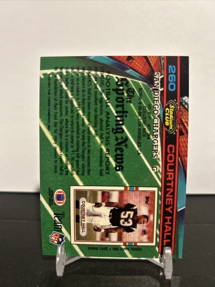 1991 Stadium Club Football Courtney Hall San Diego Chargers #260 | eBay