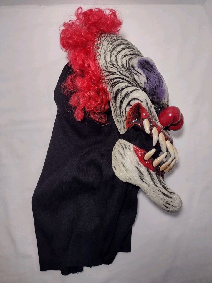 Evil Killer Clown Halloween Mask Fangs Full Knit Hood Creepy Scary | eBay