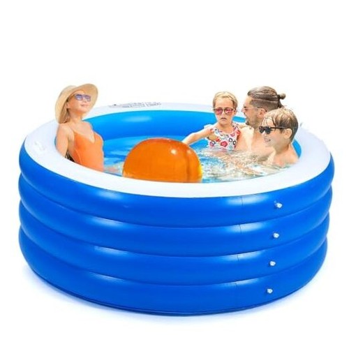 Blow Up Pool, 72" X 30" Round Inflatable Swimming Pool, Kids Pool Blue ...