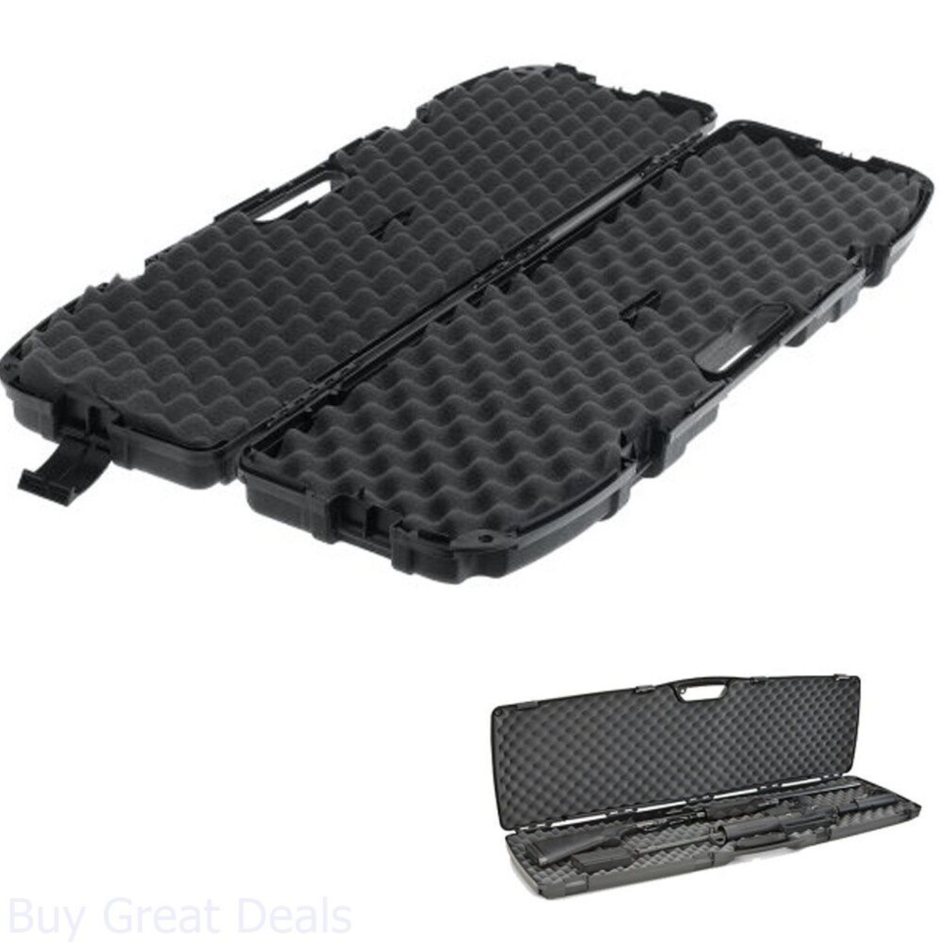 Double Gun Case Rifle Shotgun Double Scoped Hard Carry Case Padded ...