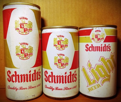 Lot of 3 Vintage 2-12 & 1-16 oz. Schmidt's Steel Pull Tab Beer Cans. | eBay