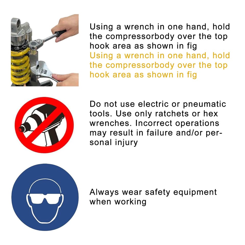 2x Motorcycle Strut Coil Spring Compressor Tool Shock Absorber ...