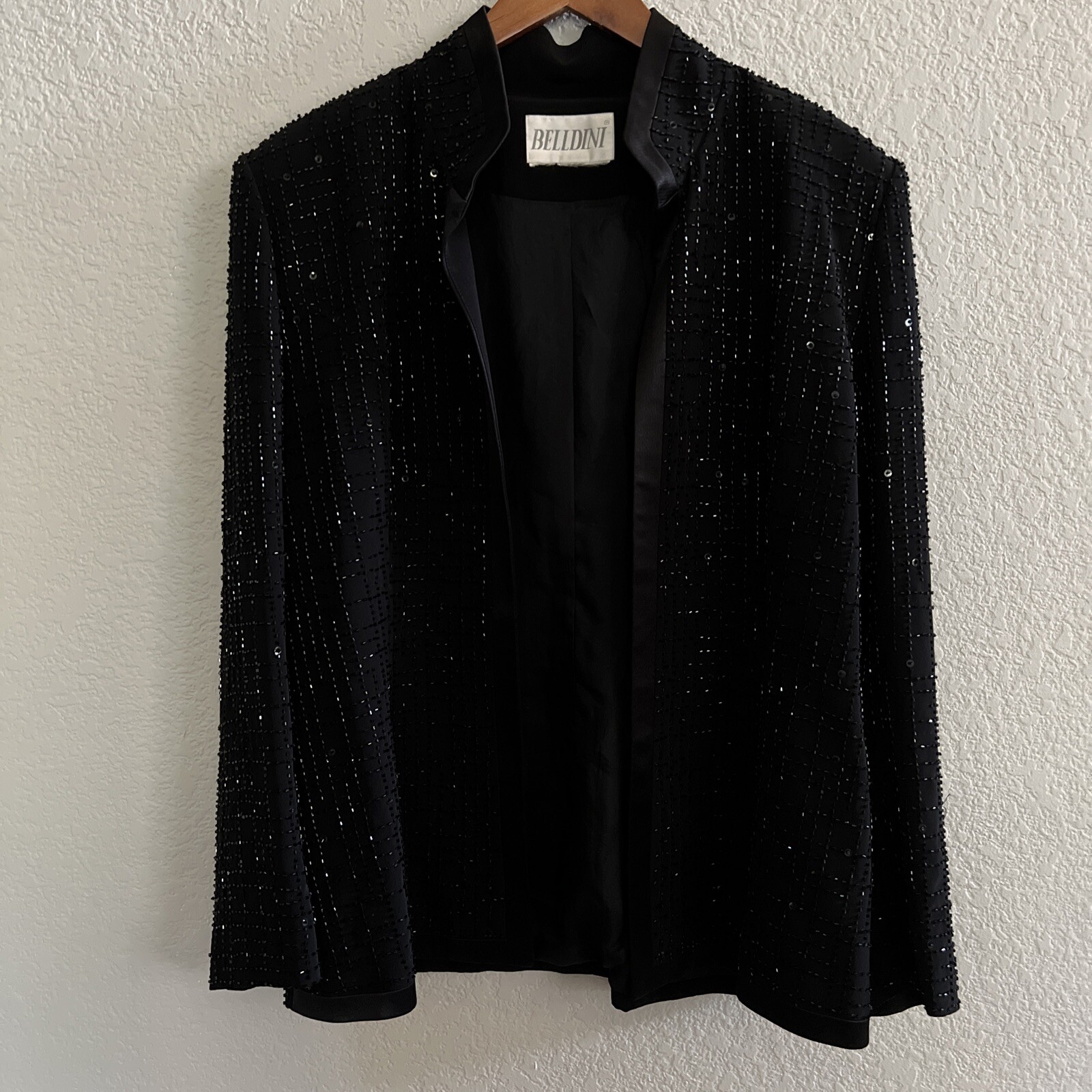Vintage Belldini USA Black Beaded Jacket/Blazer Open… - Gem