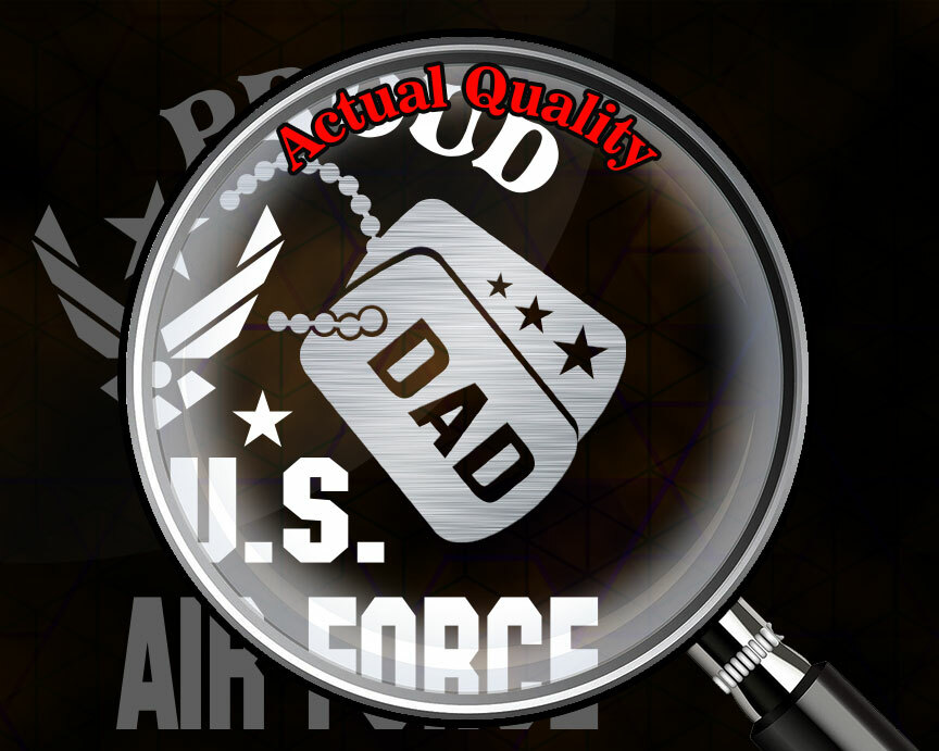 Proud US Air Force Dad Vinyl Car Decal Sticker 6"(h) Silver Military ...