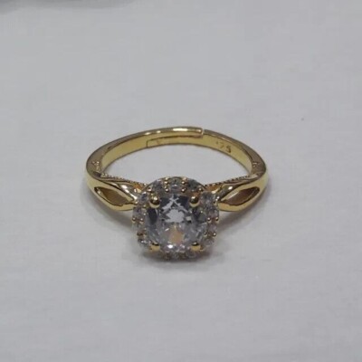 2Ct Round Cut Lab Created Diamond Wedding Ring 14K Yellow Gold Plated ...