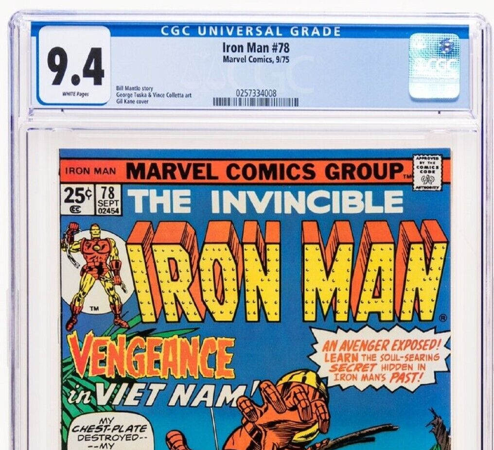 Iron Man #78 1975 CGC 9.4 White Pag "VENGEANCE in Viet Nam" Tuska & Gil ...