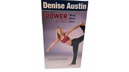 Vtg New Denise Austin (2003) VHS POWER ZONE:Mind Body Soul Pilates Yoga ...