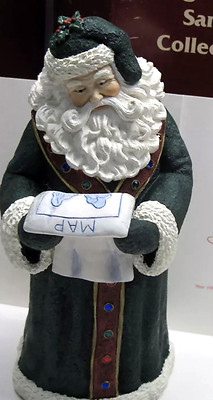 D MORGAN SANTA VINTAGE SANTA CHECKING HIS MAP #1994 SIGNATURE SANTA ...