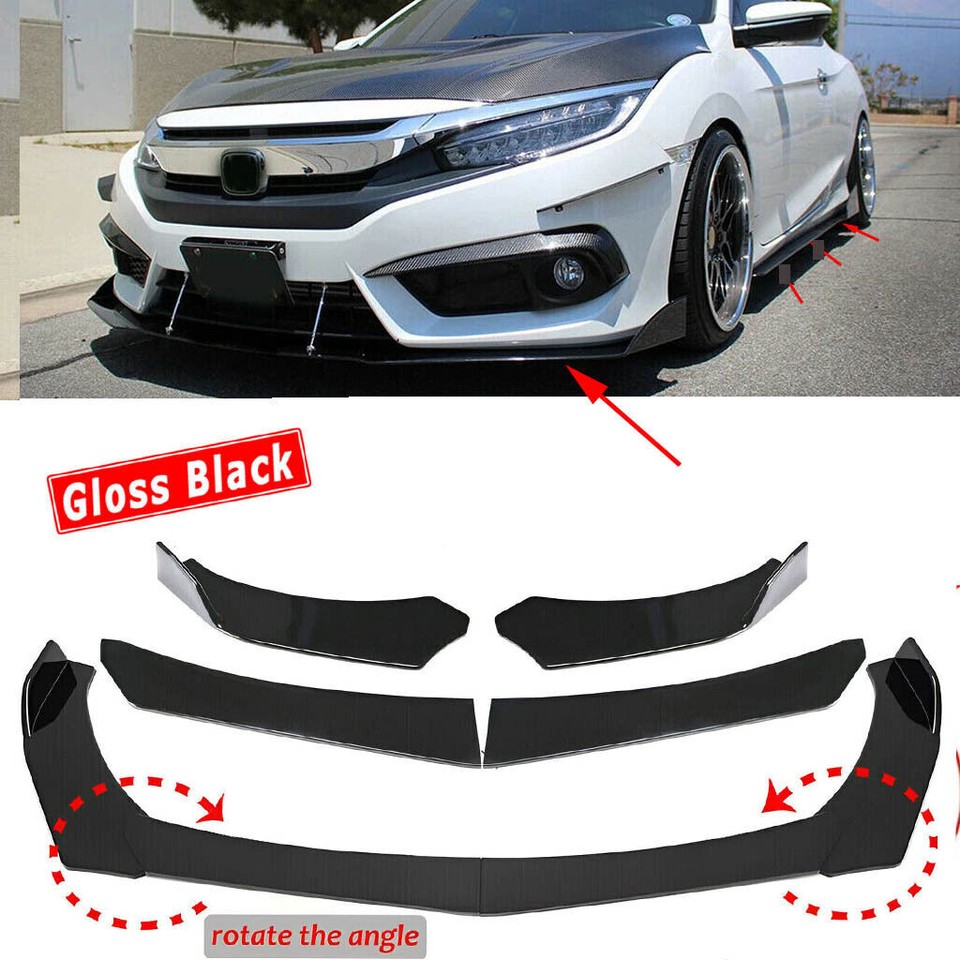 Front Bumper Spoiler Body Kit Side Skirt/Rear Lip Universal For Toyota ...