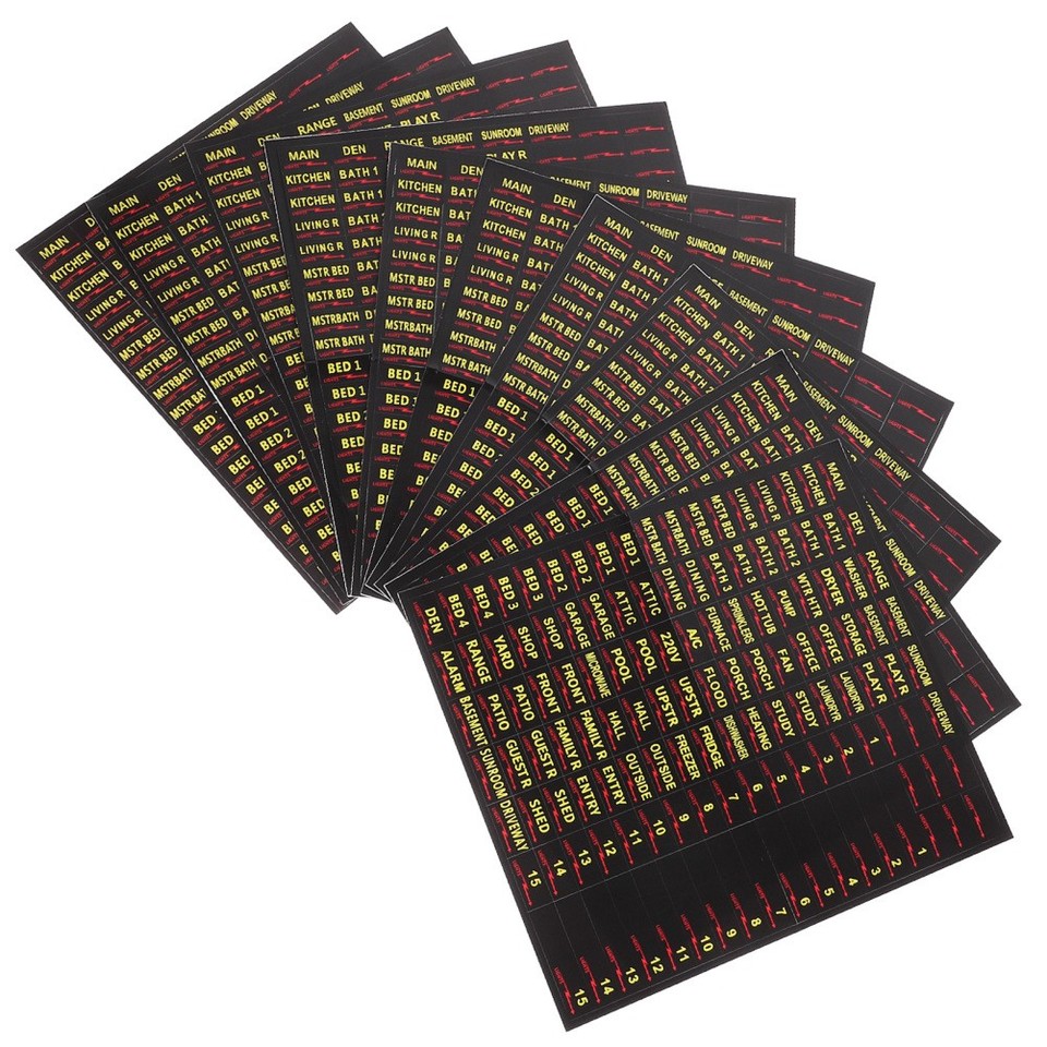 10 Sheets Label Stickers Breaker Panel Cover Identification Labels ...