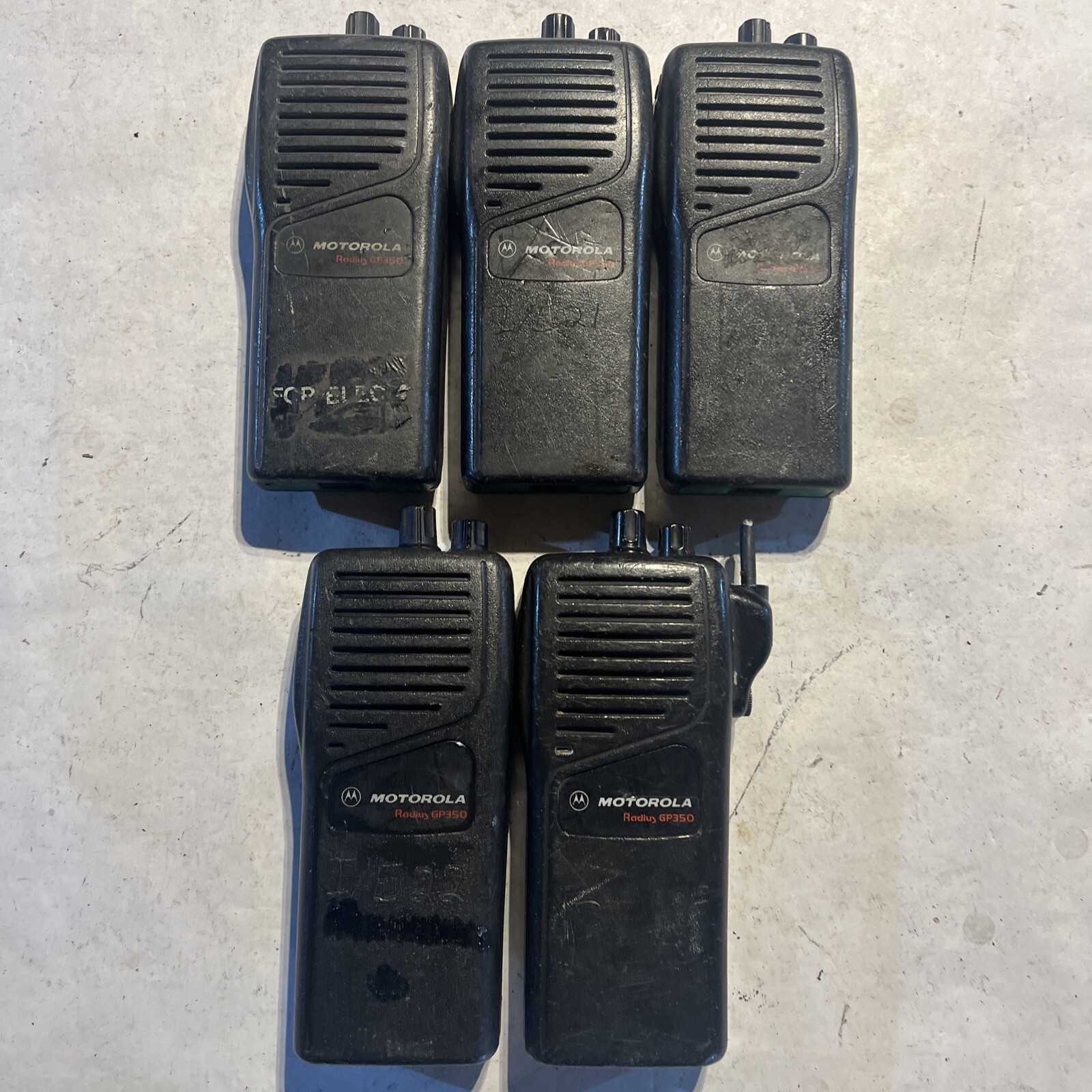 Lot of 5 Motorola Radius GP350 P94MGC20C2AA Blk Handheld Two Way Radio ...