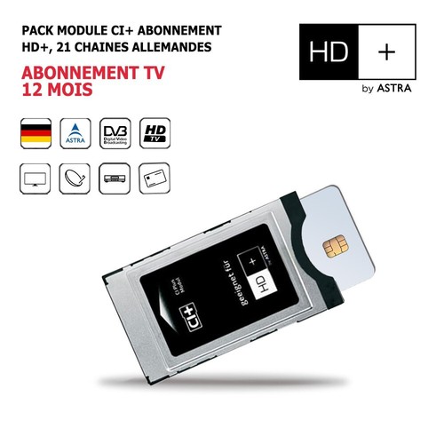 Pack Module CI+ avec carte d'accès abonnement Tv 12 mois, bouquet ...