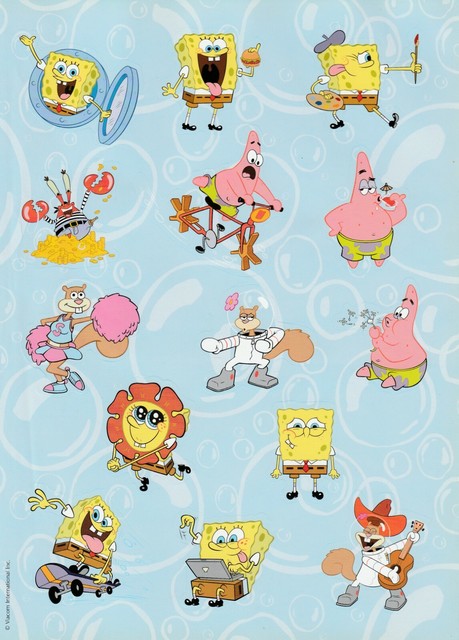 SPONGEBOB SQUAREPANTS 8" X 11" STICKER SHEET Scrapbooking N | eBay