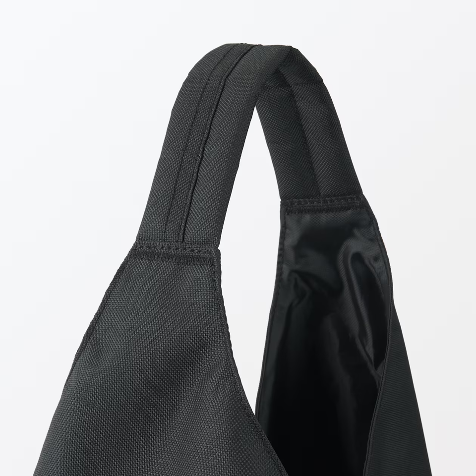 MUJI Water Repellent One Shoulder Bag Black with Exterior Pocket From ...