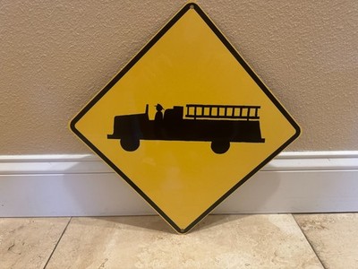 Fire Truck Crossing, Warning Sign - decor, fireman, fire house, fire ...