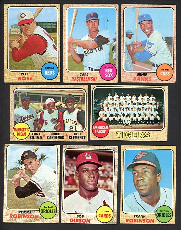 1968 TOPPS BASEBALL COMPLETE SET EX-MT RYAN BENCH MANTLE MAYS 516766 ...