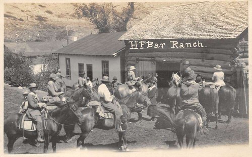 Saddlestring Wyoming ? HF Bar Ranch Horse Riding and Lodge Real Photo ...
