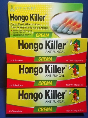 3 PACK CREAM HONGO KILLER ANTIFUNGAL CURES MOST ATHLETE'S FOOT 0.5 OZ ...
