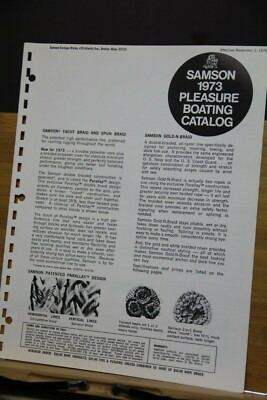 Brochure Samson 1973 Pleasure Boating Catalog Marine Rope Lines vintage ...