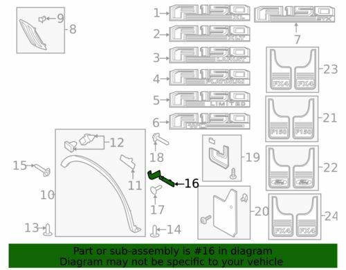 OEM NEW 2015-2019 Ford F-150 Right Mud Shield Guard Front Splash FL3Z ...