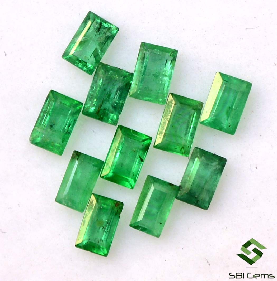 Natural Emerald Baguette Cut 3x2 mm Lot 11 Pcs 0.96 Cts Untreated Loose ...