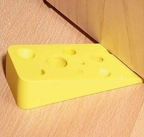 2Pcs Rubber Door Stopper Security Door Stop Cheese Design Gate Wedge ...