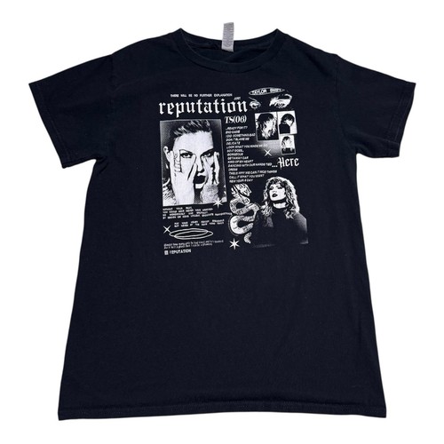 Gildan Taylor Swift Reputation Tour Black Cotton Shirt Women’s Small | eBay