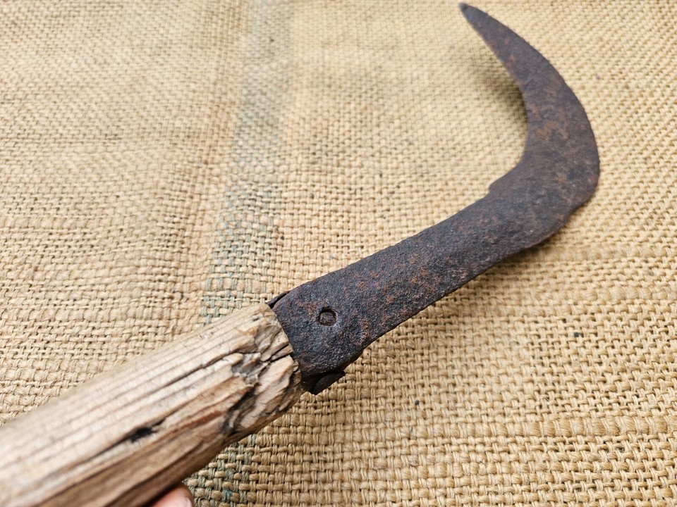 ANTIQUE FASCHINE KNIFE HATCHET BILLHOOK WEAPON AXE TOOL BLACKSMITH HAND ...