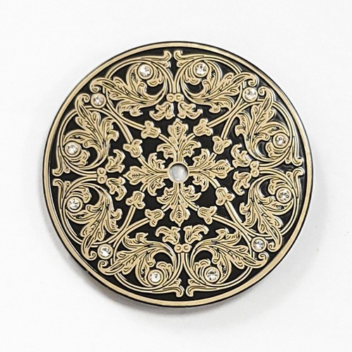 36mm Engraved Watch Dial Highly Decorated W/ Diamonds Gold for ETA6497 ...