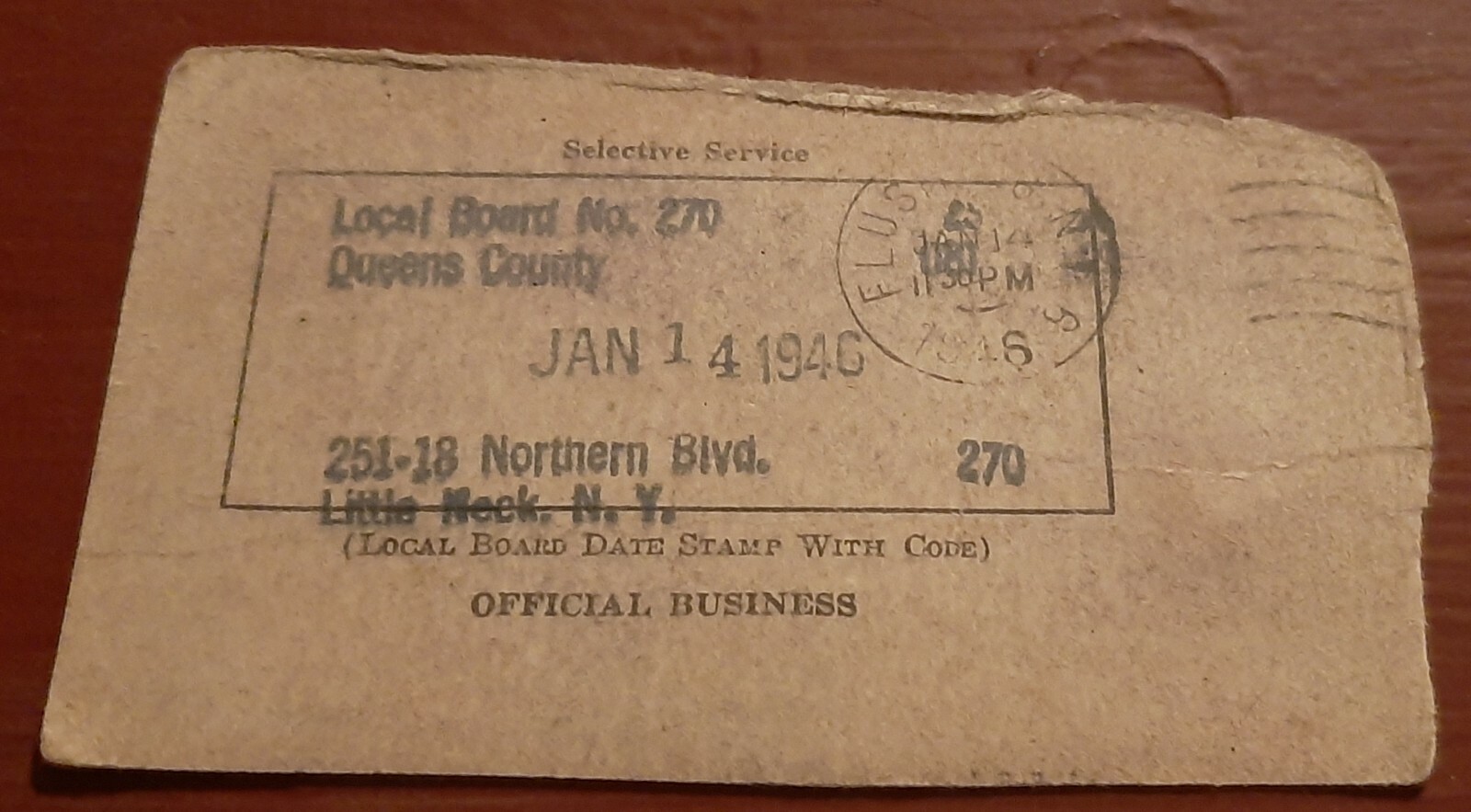 1946 WWII era Selective Service Card Notice of Classification card ...