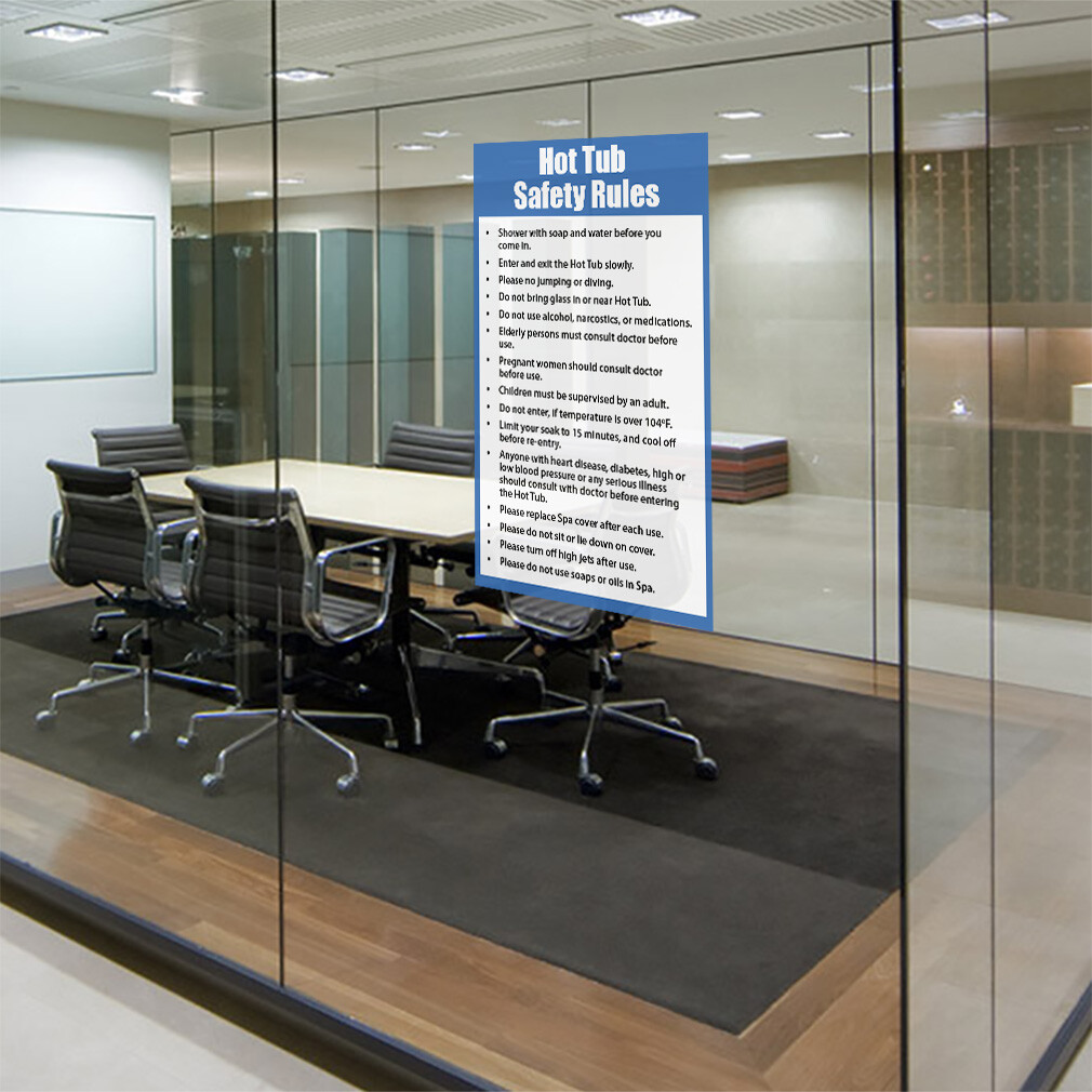 Vertical Vinyl Stickers Hot Tub Safety Rules | Grelly USA