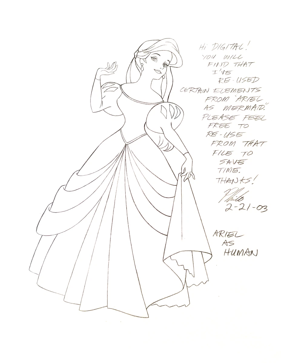 Original Disney Sketches Ariel