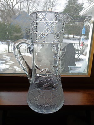 H.C. Fry Clear Glass Cut Crystal TANKARD/12" Tall (1901-1933) | eBay