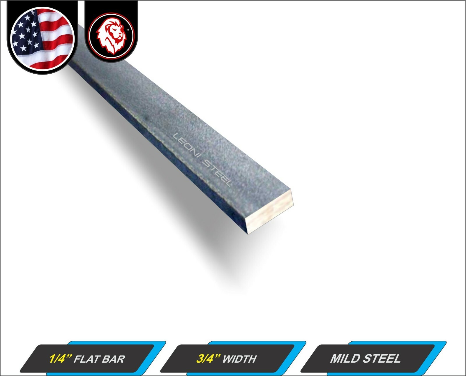 1/4" x 3/4" Metal Flat Bar - Flat Metal Stock - Mild Steel - 48" Long ...