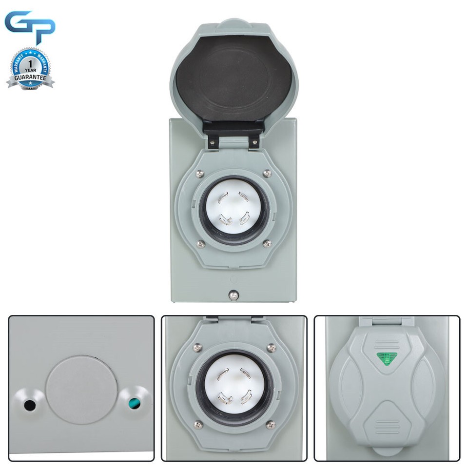 25/50/75/100Ft Generator Extension Power Cord L14-30 30 Amp Power Inlet ...