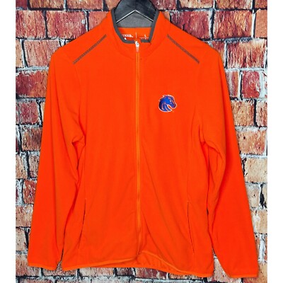Boise State University Broncos Men’s Full Zip Orange Large Soft Jacket ...