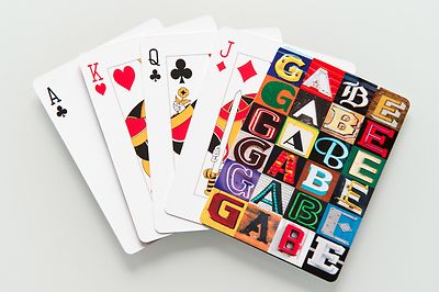 Personalized Playing Cards featuring GABE in letters from photos of ...