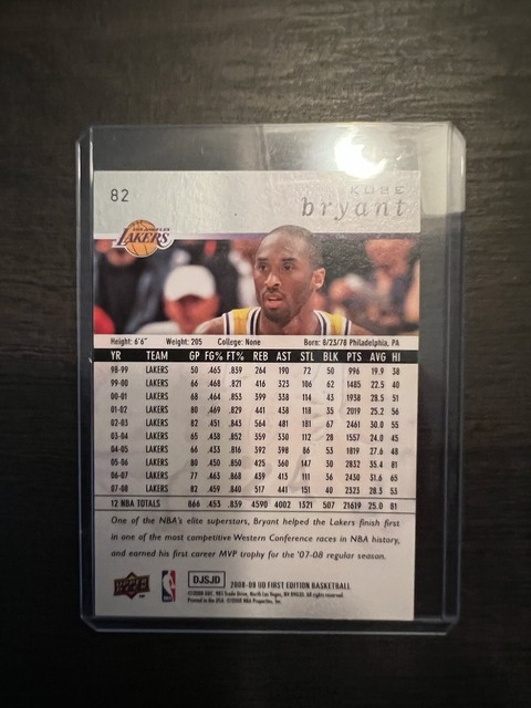 2008-09 Upper Deck First Edition - Gold #82 Kobe Bryant for sale online ...