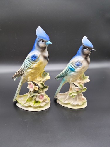 Vintage Porcelain Blue Jay Figurines 1963 Medium and Large set of 2 | eBay