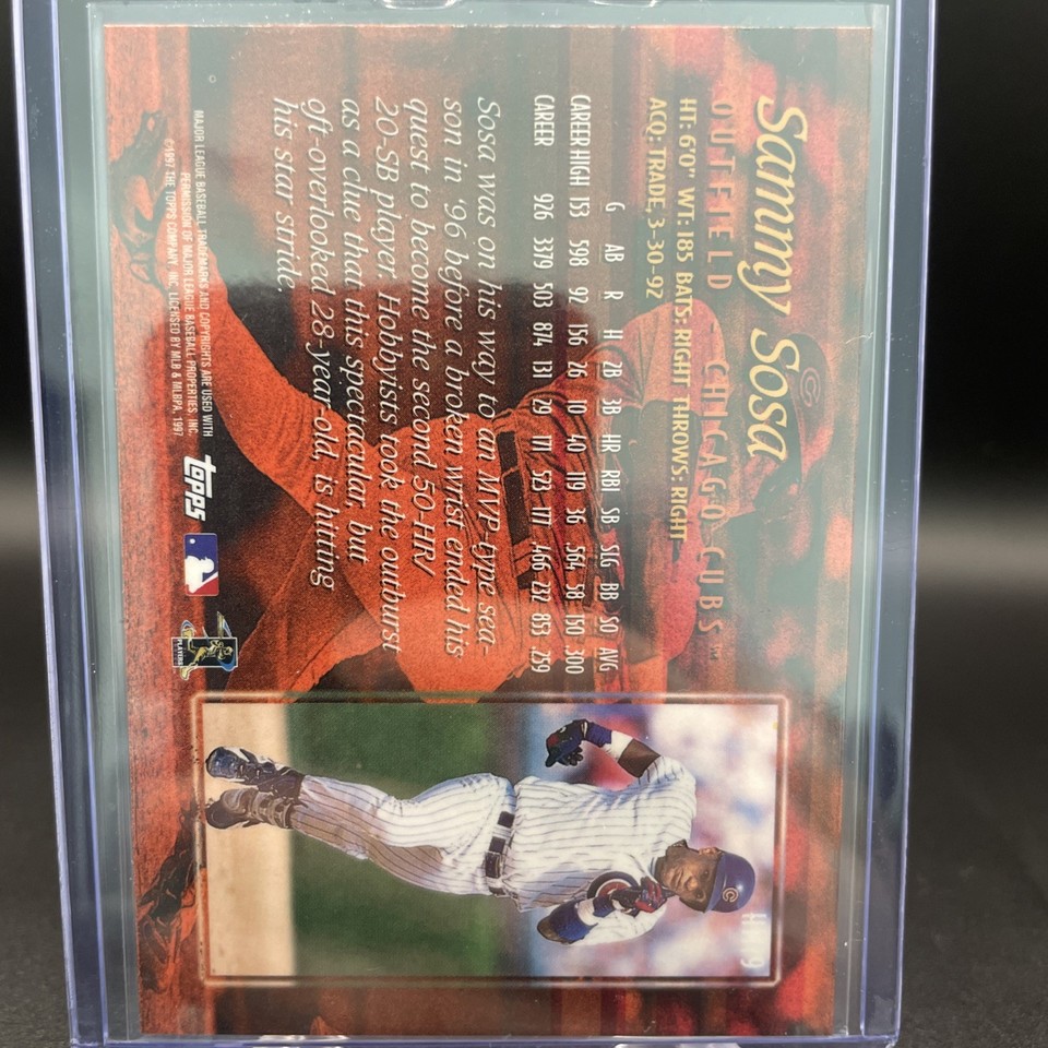 1997 Topps Baseball Sammy Sosa Hobby Masters #HM19 Chicago Cubs - KD | eBay