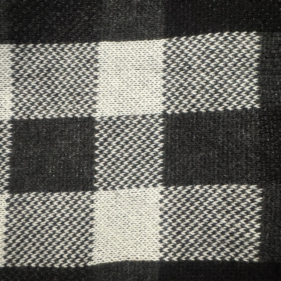 NWT Anne Klein Open-front Cardigan Sweater Size:L Black and White Plaid ...