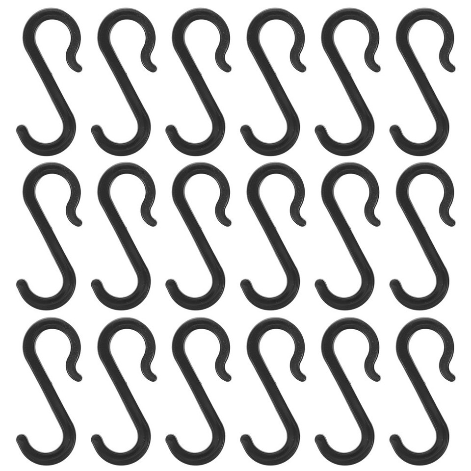 24 Pcs Plastic Hook Shape Hooks Hanging Bathroom Multi-purpose Utility ...