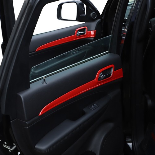 4pcs For Jeep Grand Cherokee 2011-2020 Red Interior Door Handle Trim ...