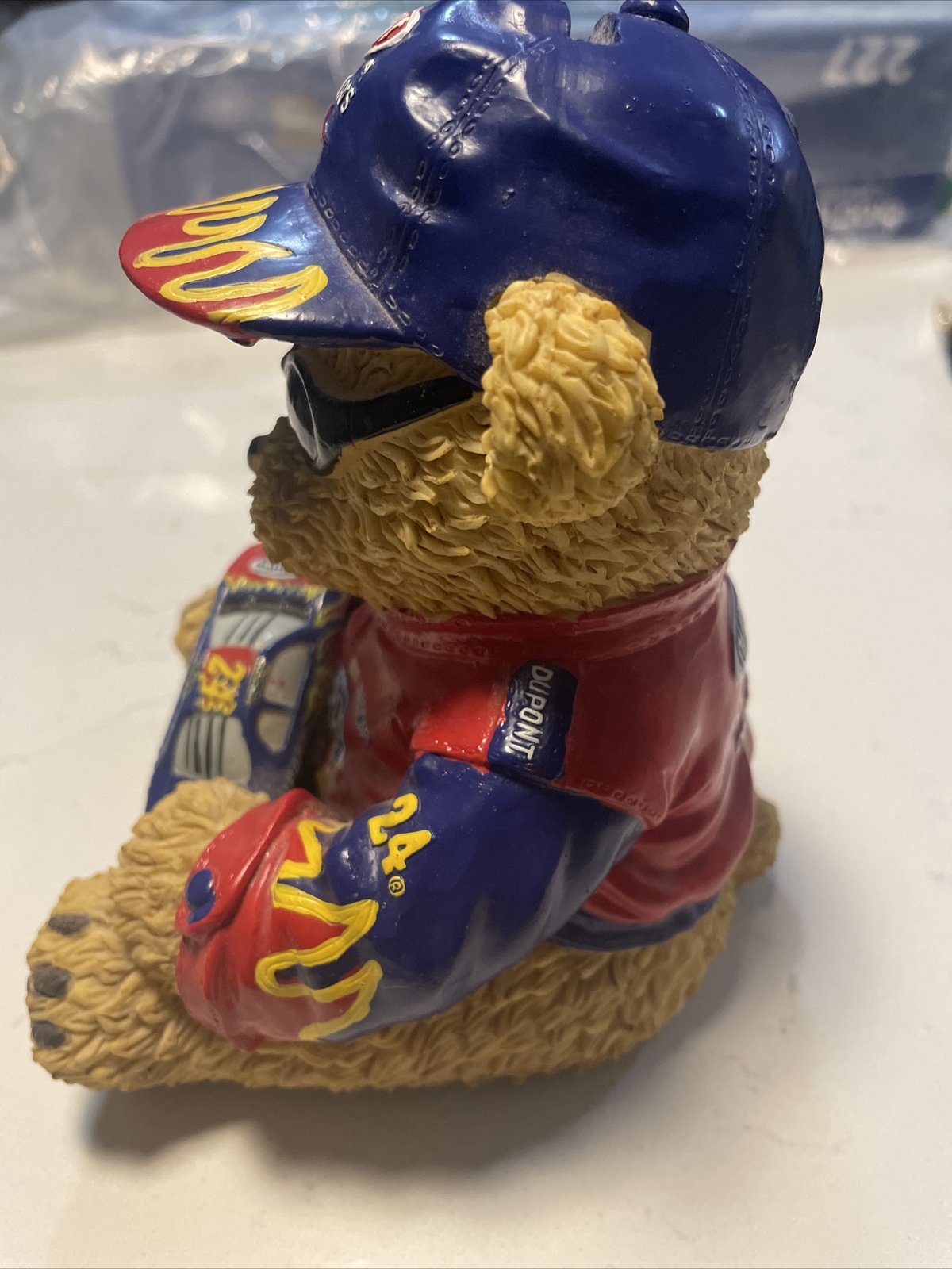 Jeff Gordon #24 NASCAR Teddy Bear Bank Collector DuPont Ceramic ...