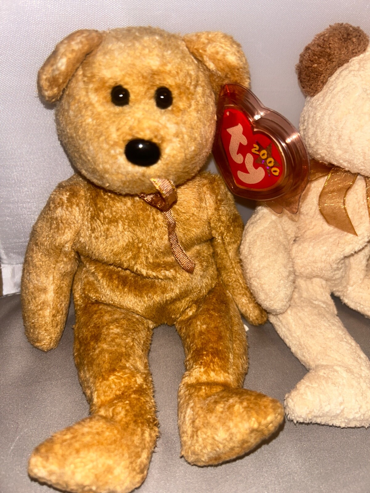 TY Beanie Babies Bears Pair - Huggy & Cashew + Beanie Buddy Fuzz ...