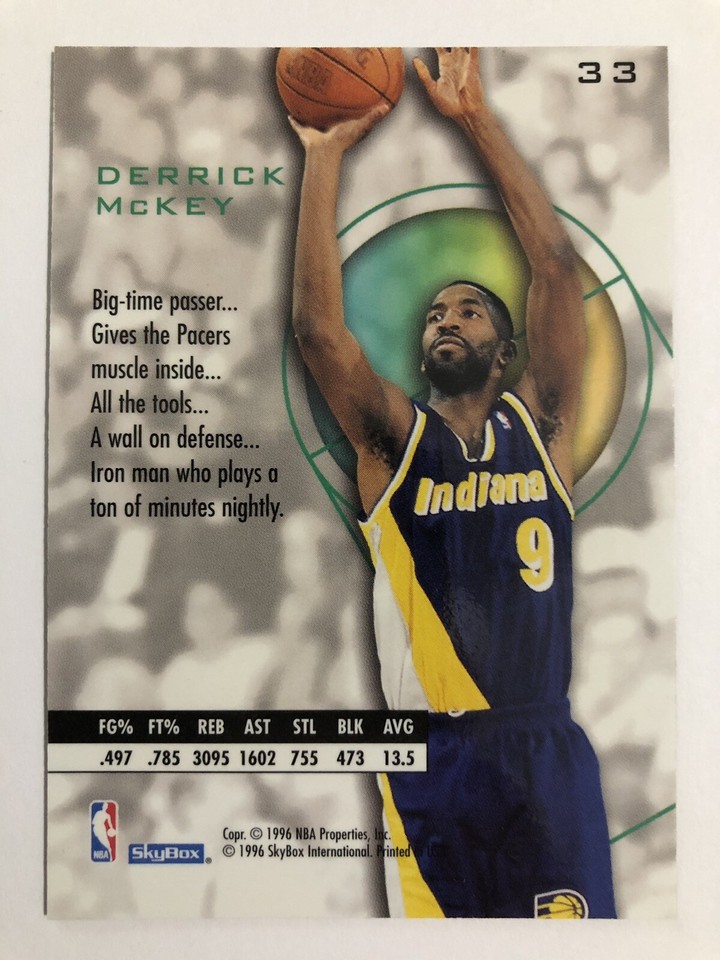 1995-96 Skybox E-XL Derrick McKey Indiana Pacers Basketball Card #33 | eBay